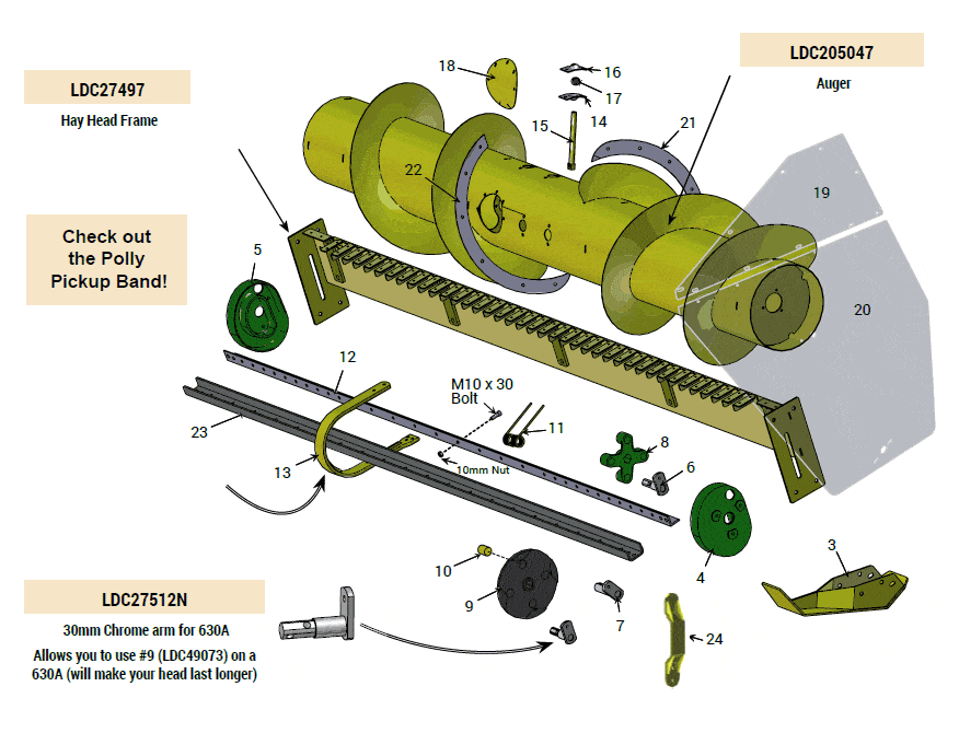 JD 630 Hay Head Parts - Lancaster Parts & Equipment